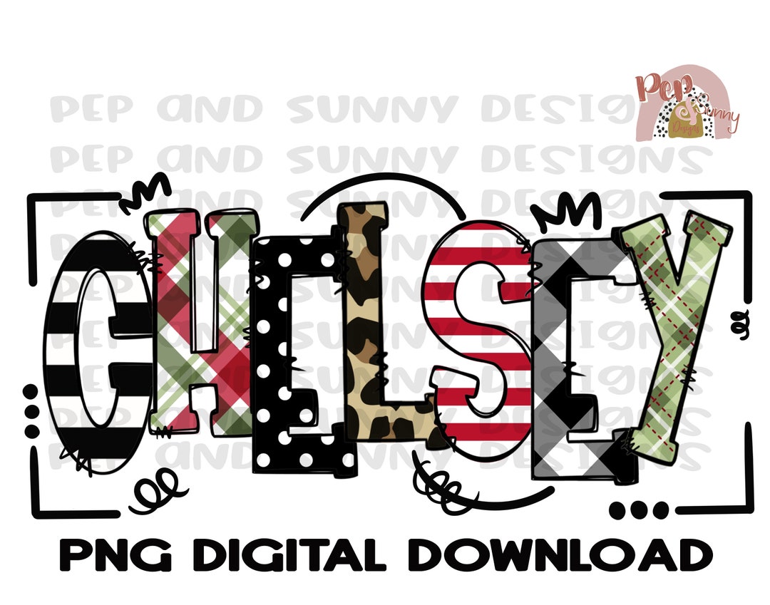 Custom Christmas Doodle Name | Chelsey | Pillowcase | Stocking ...