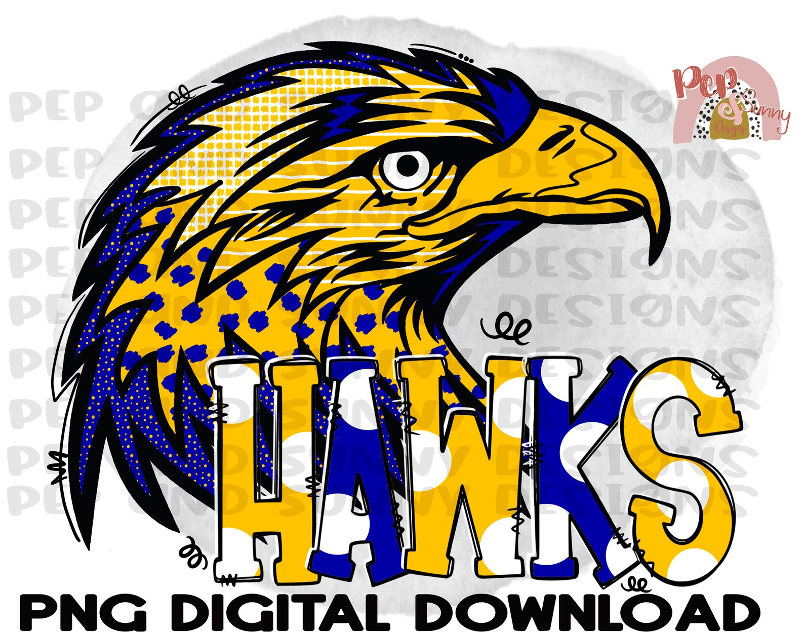 Hawks Doodle Design Hawks Design Your Team PNG Digital - Etsy