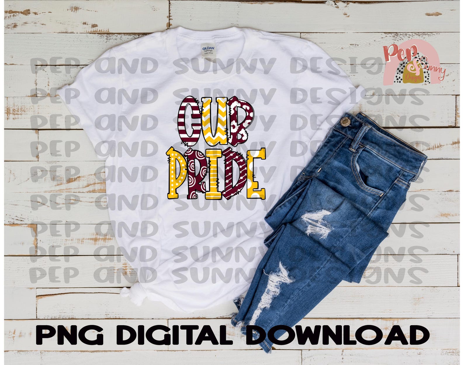 Cub Pride Maroon and Yellow Gold | Doodle Design | Spirit Tee Design ...