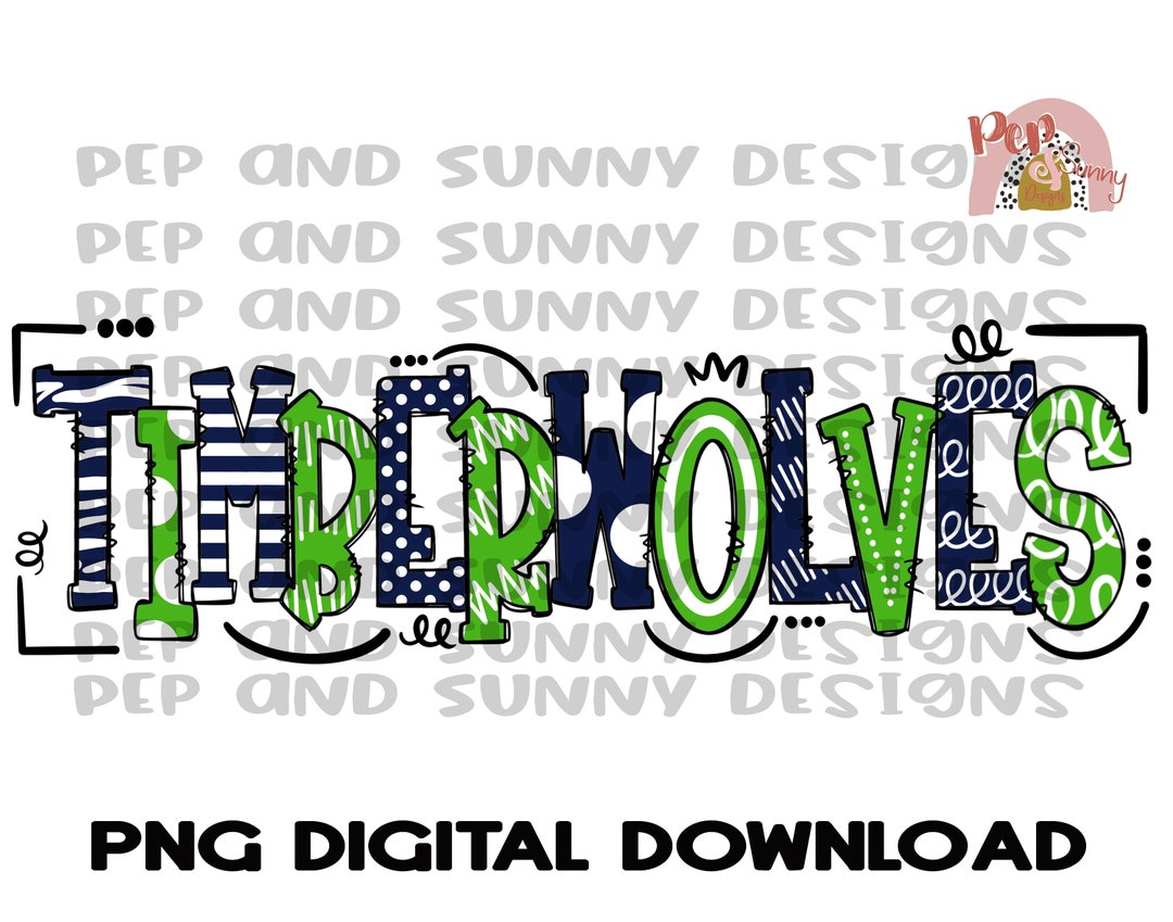 Timberwolves | Spirit Tee | Doodle Design | Mascot | PNG Digital ...
