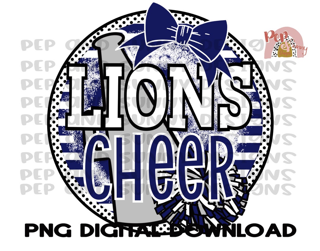 Lions Cheer | Cheer Team Design | Dance Team Design | Megaphone | Bow ...