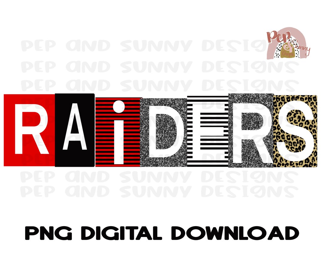 Raiders | Block Stencil Design | Spirit Tee | PNG Digital Download ...