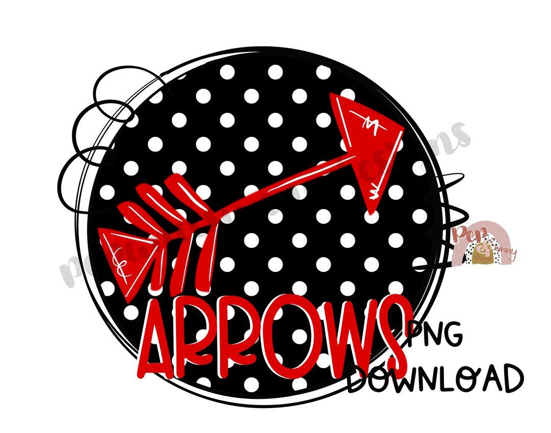 Arrows Polka Dots | Hand Drawn | PNG Digital Download | Sublimation ...