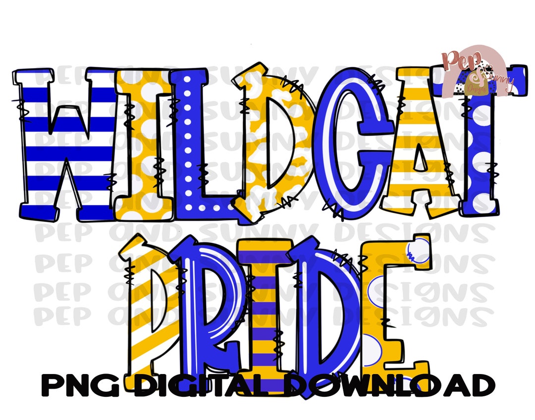 Wildcat Pride Wildcats Spirit Tee Doodle Design PNG Digital Download ...