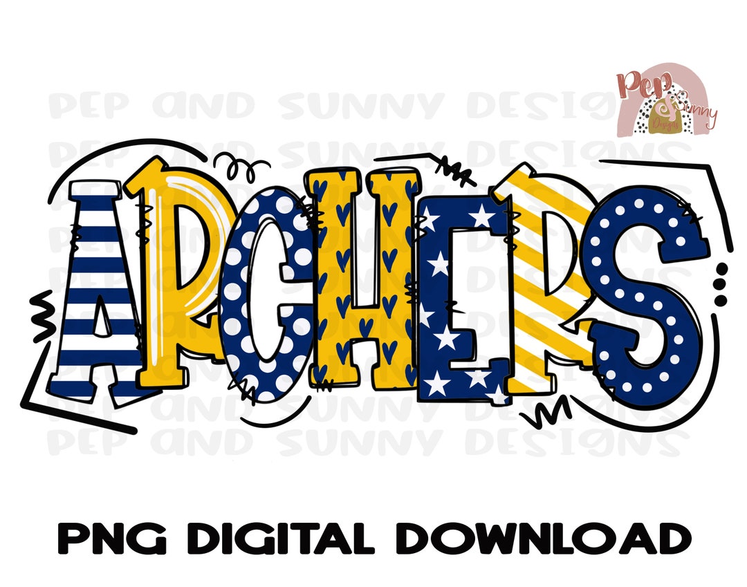 Archers | Spirit Tee | Doodle Design | Mascot | PNG Digital Download ...