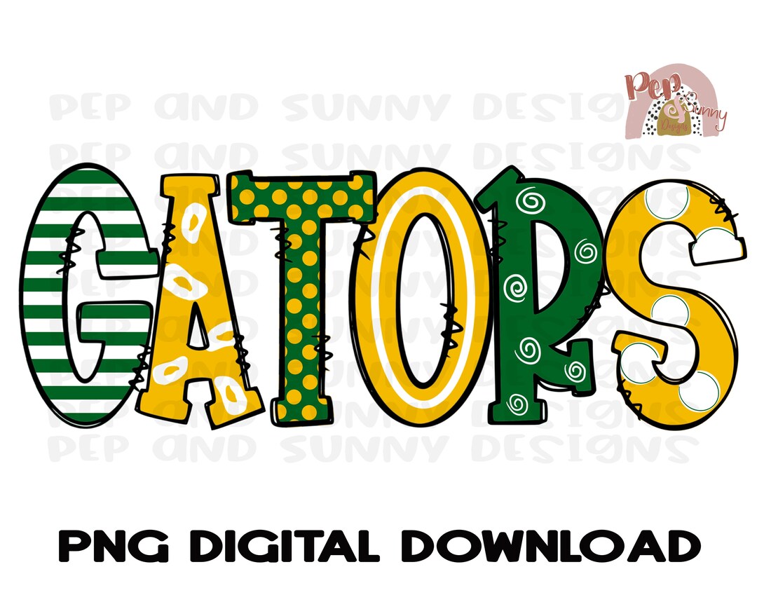 Gators | Spirit Tee Design | Doodle Design | Mascot | PNG Digital ...