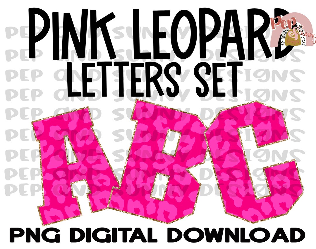 Pink Leopard Letters Set | Letters Set | Ribbon Included | Numbers 0-9 ...