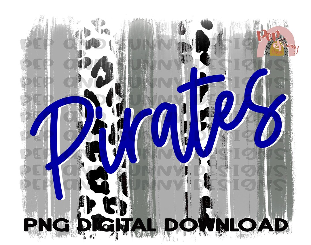 Pirates | Mascot | Spirit Tee Design | Leopard Background | PNG Digital ...