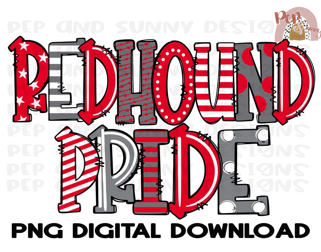 Redhound Pride | Doodle Design | School Colors | Spirit Tee | PNG ...