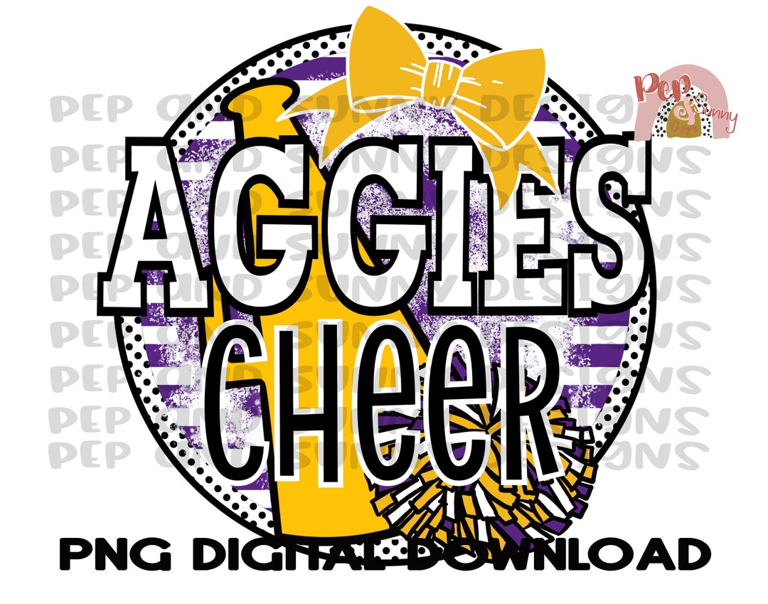 Aggies Cheer Purple | Cheer Team Design | Dance Team Design | Megaphone ...