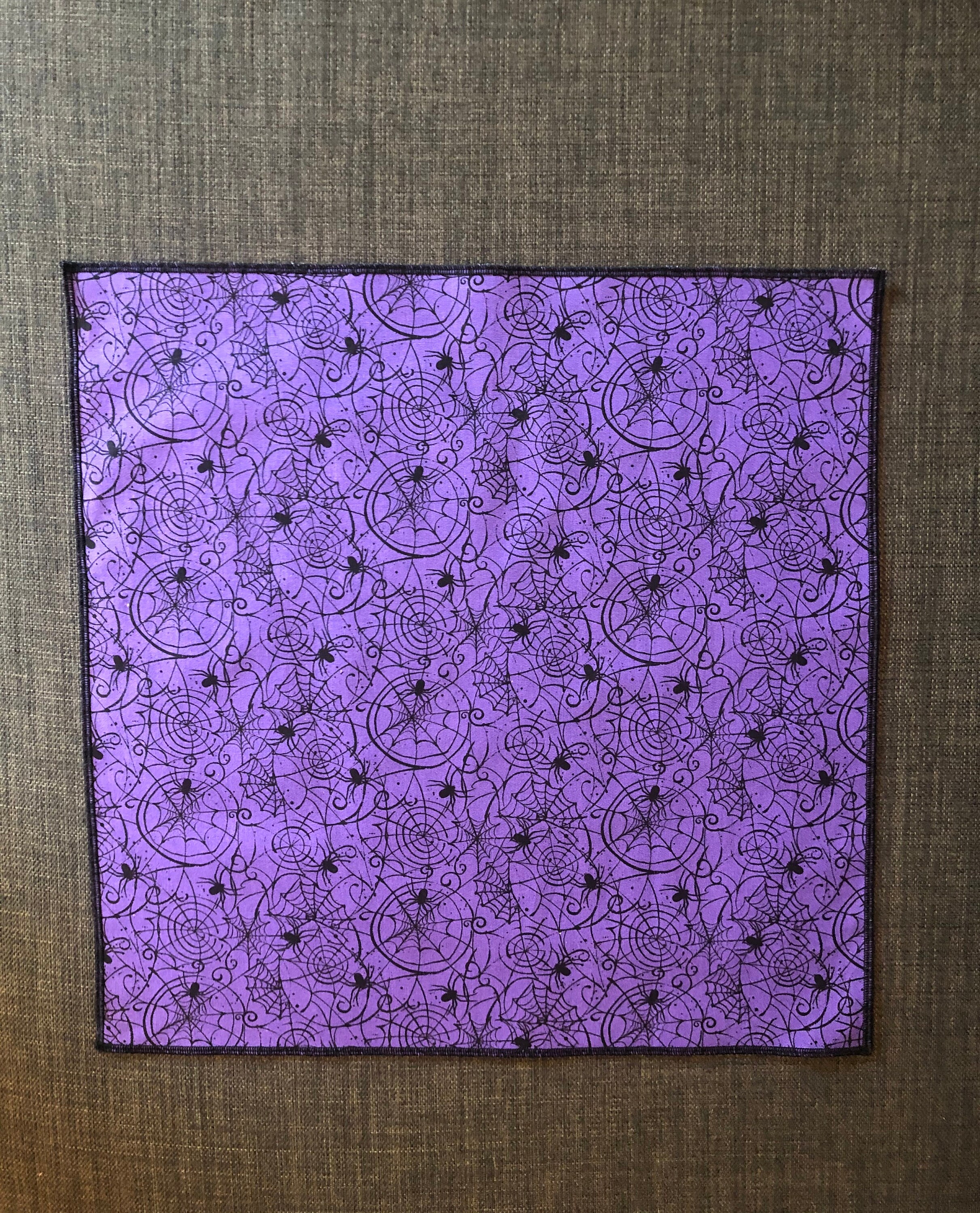 Halloween Dog Bandana, Purple Spider Web Bandana, Tie on Bandana ...