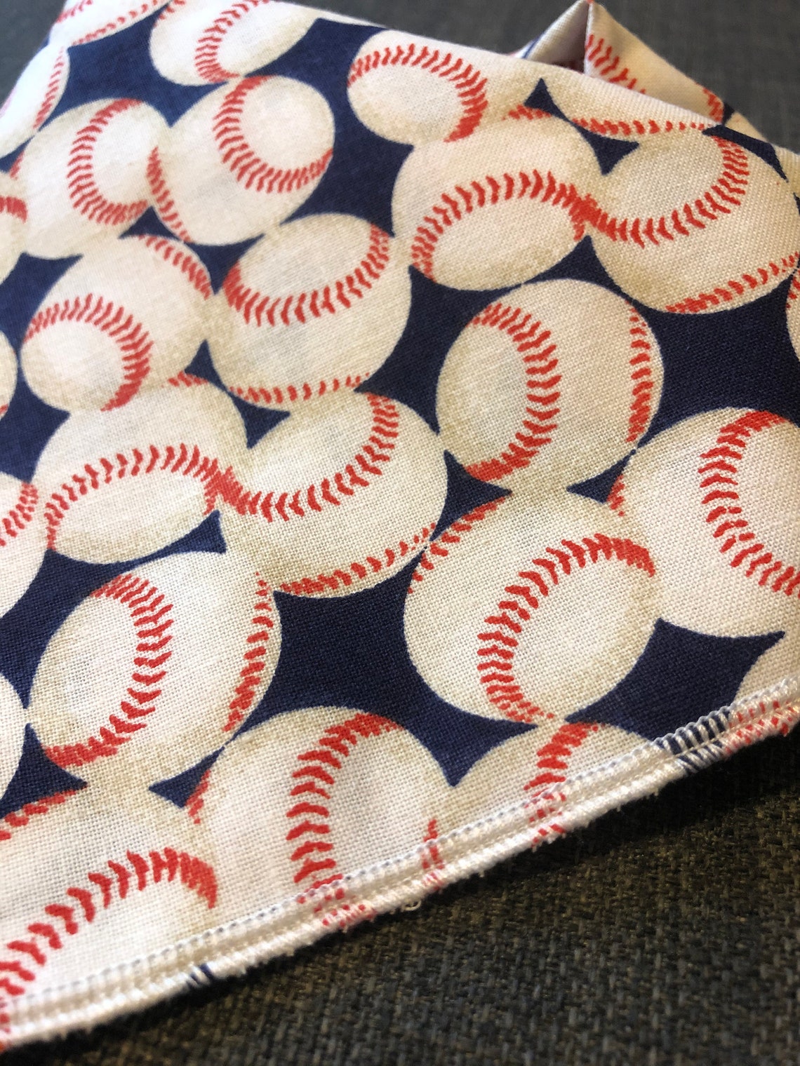 Baseball Dog Bandana, Blue Baseball Bandana, Tie on Dog Bandana, Summer ...