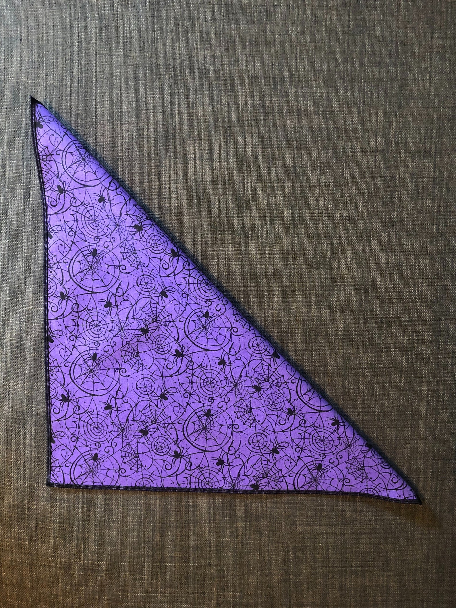 Halloween Dog Bandana, Purple Spider Web Bandana, Tie on Bandana ...