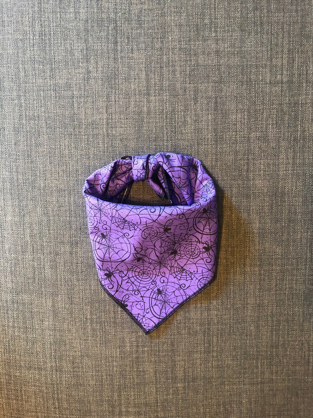 Halloween Dog Bandana, Purple Spider Web Bandana, Tie on Bandana ...