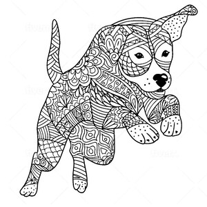 Dog Coloring Book, Intricate Designs, Stress Relief, Relaxing, Mandala ...