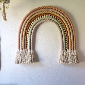 Giant Wildflower Boho Rainbow Extra Large Macrame Rainbow Neutral Earth ...