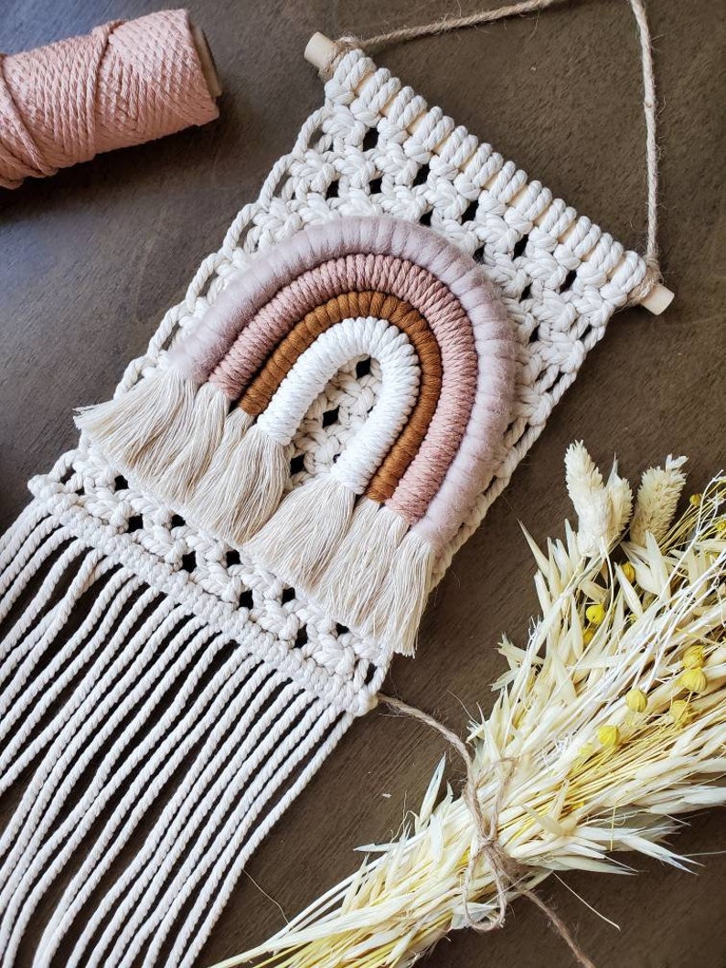 Bold Boho Mini Rainbow Banner Macrame Rainbow Boho Decor - Etsy