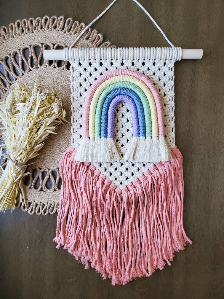 Sweet Pastel Rainbow Banner Macrame Rainbow Unicorn Theme - Etsy