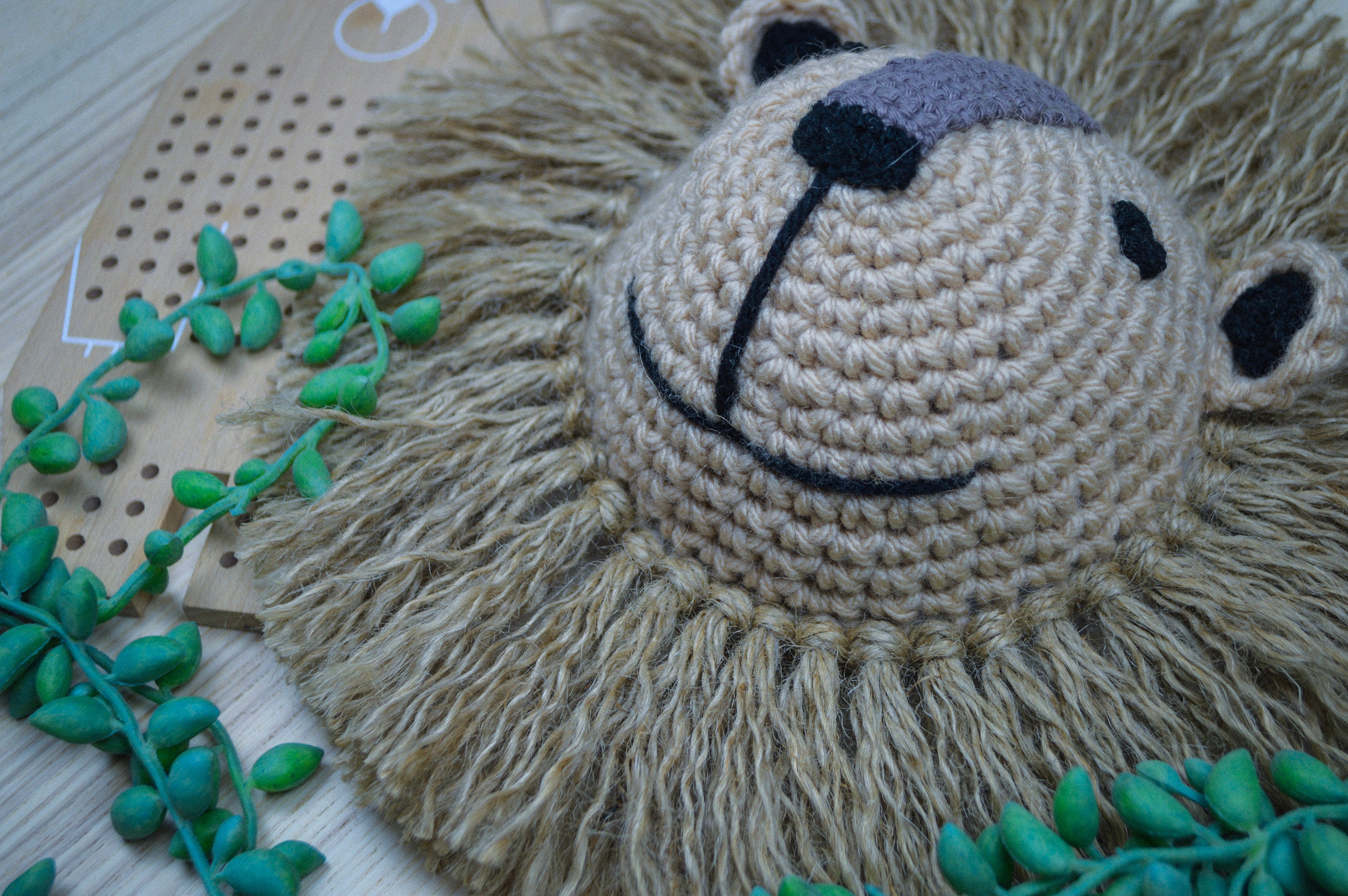 Small Lion Crochet Animal Head Wall Hanging | Etsy
