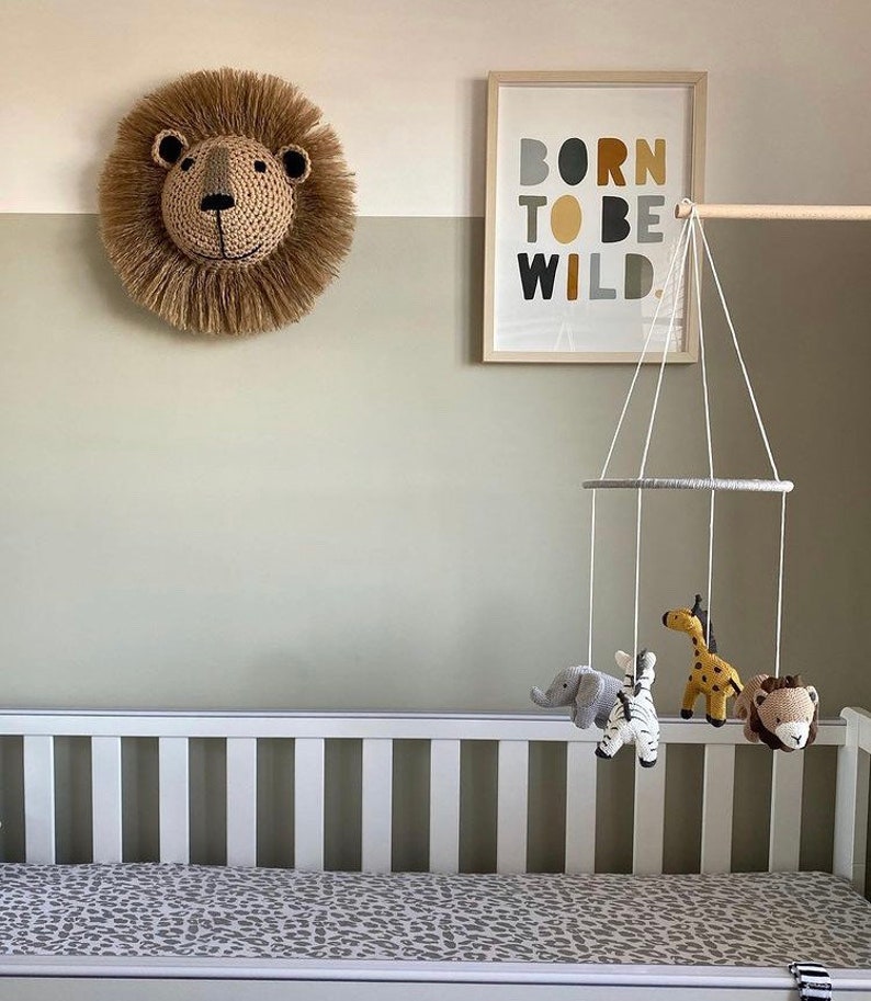 Medium Lion Crochet Animal Head Wall Hanging - Etsy UK