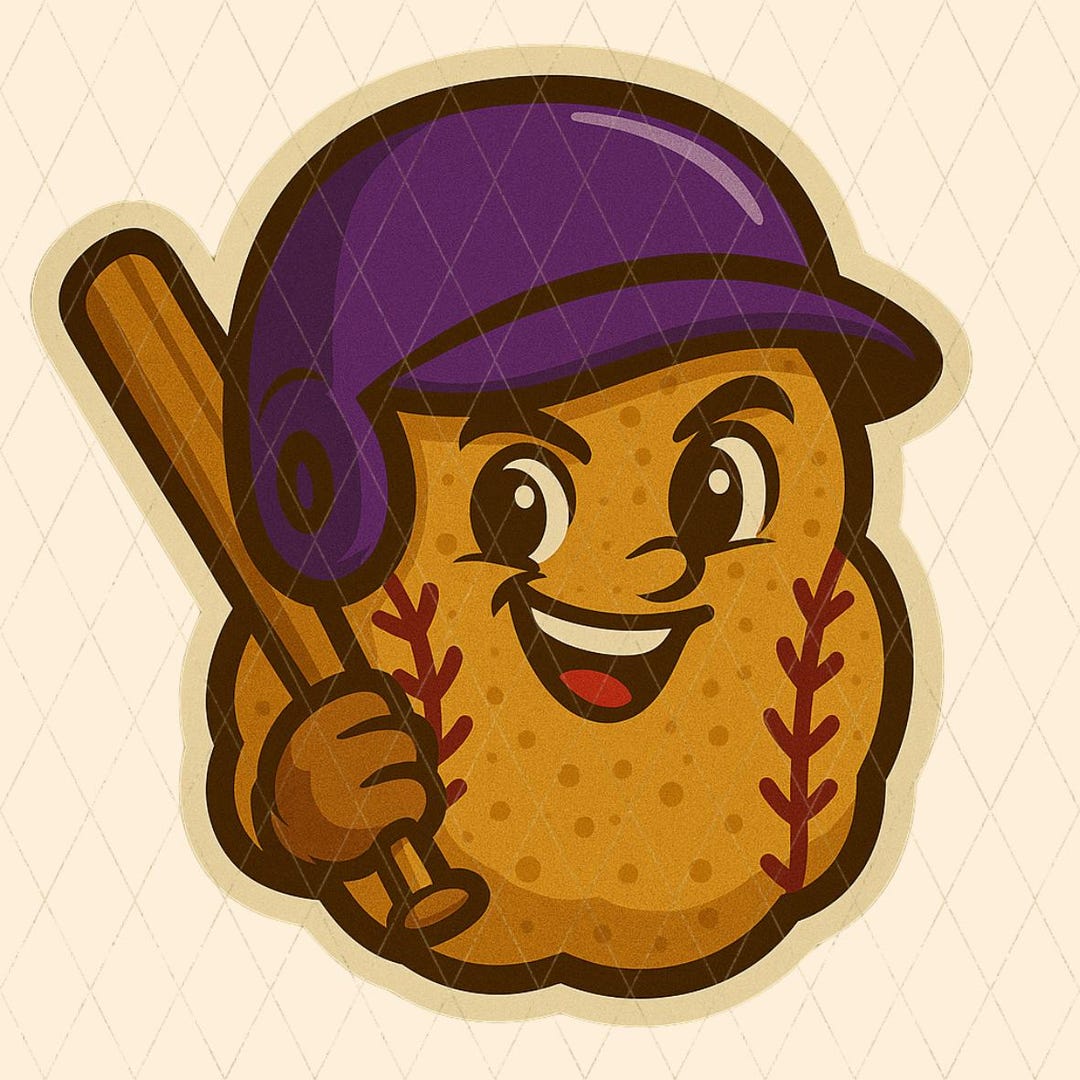 Purple Chicken Nuggets Baseball Team Sticker Pack | Cute Baseball ...