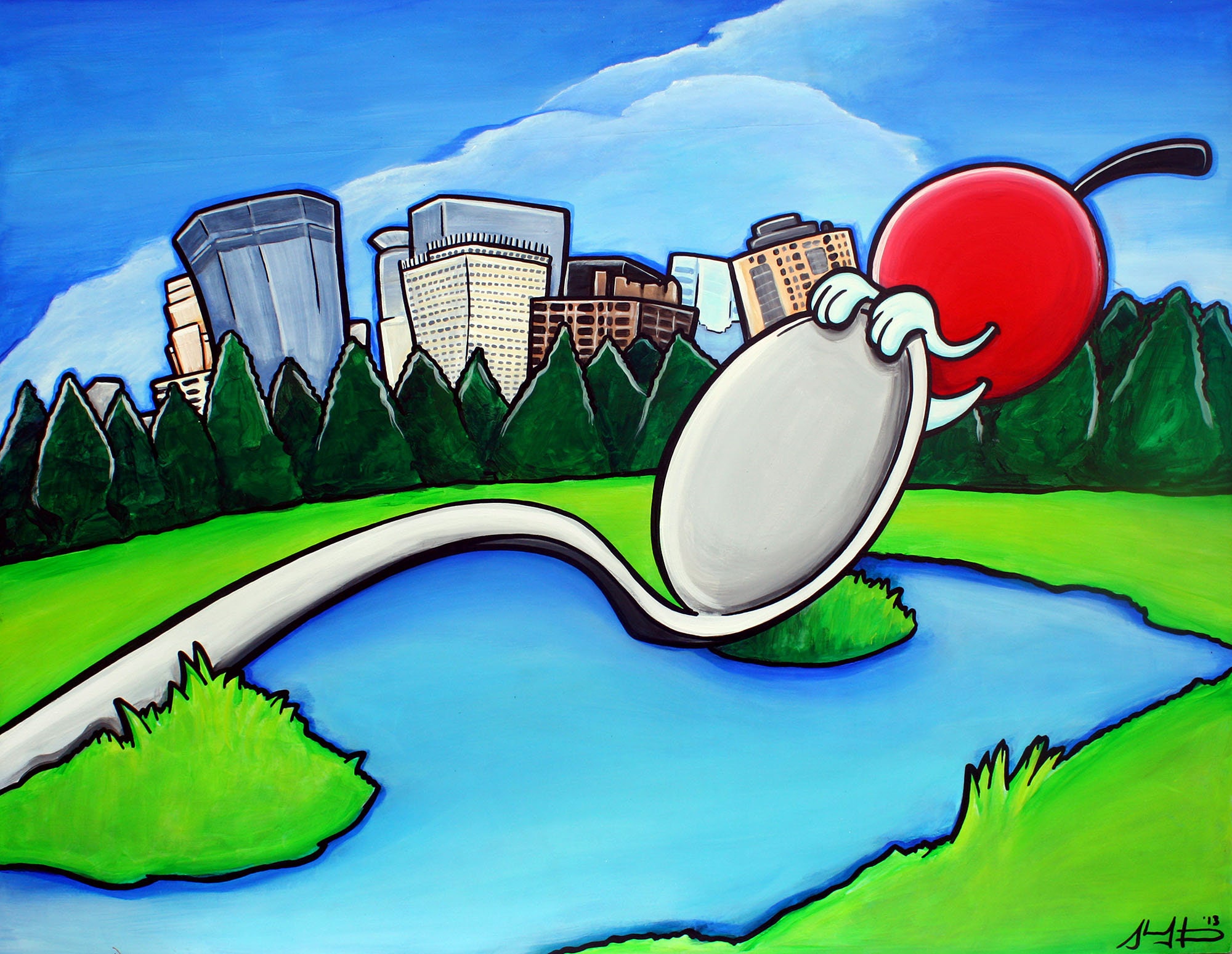 Cherry Climbs the Spoon Minneapolis Sculpture Funny Minnesota Themed ...
