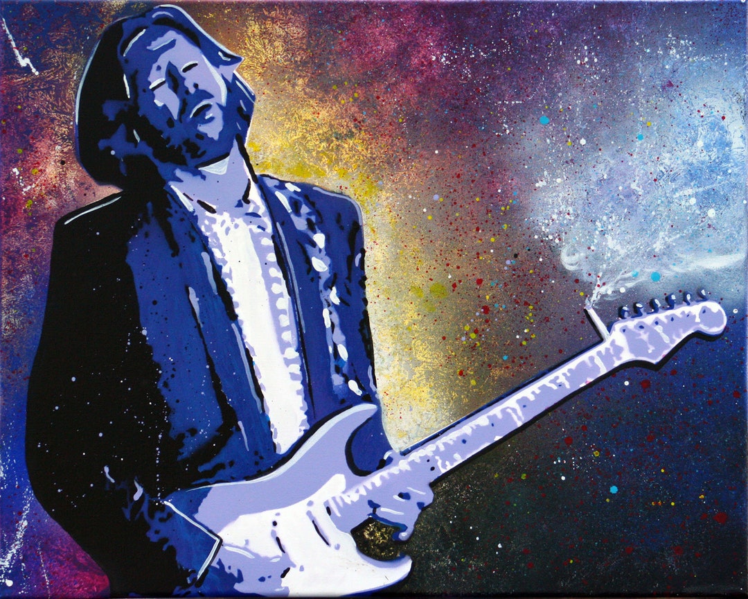 Eric Clapton Spray Paint Graffiti Art Print 2 - by Shane Anderson - Etsy