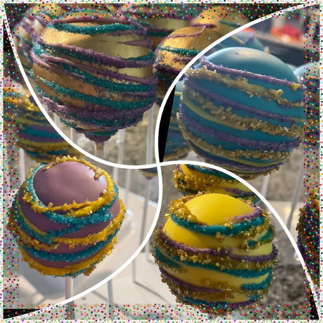 Mardi Gras Cake Pops 4 Designs to Choose From. Dozen per Order. Made to ...