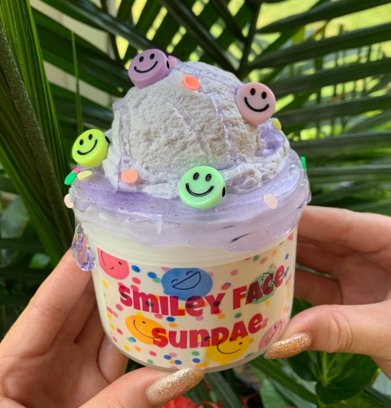 Smiley Face Sundae 9 Oz. Butter DIY Clay Clear Slime Scented - Etsy
