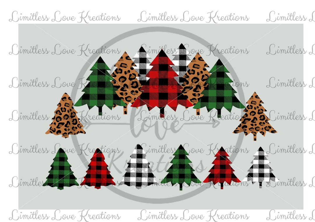 Buffalo Plaid Tree SVG- Leopard Print Tree Svg-cheetah Tree Svg-plaid ...