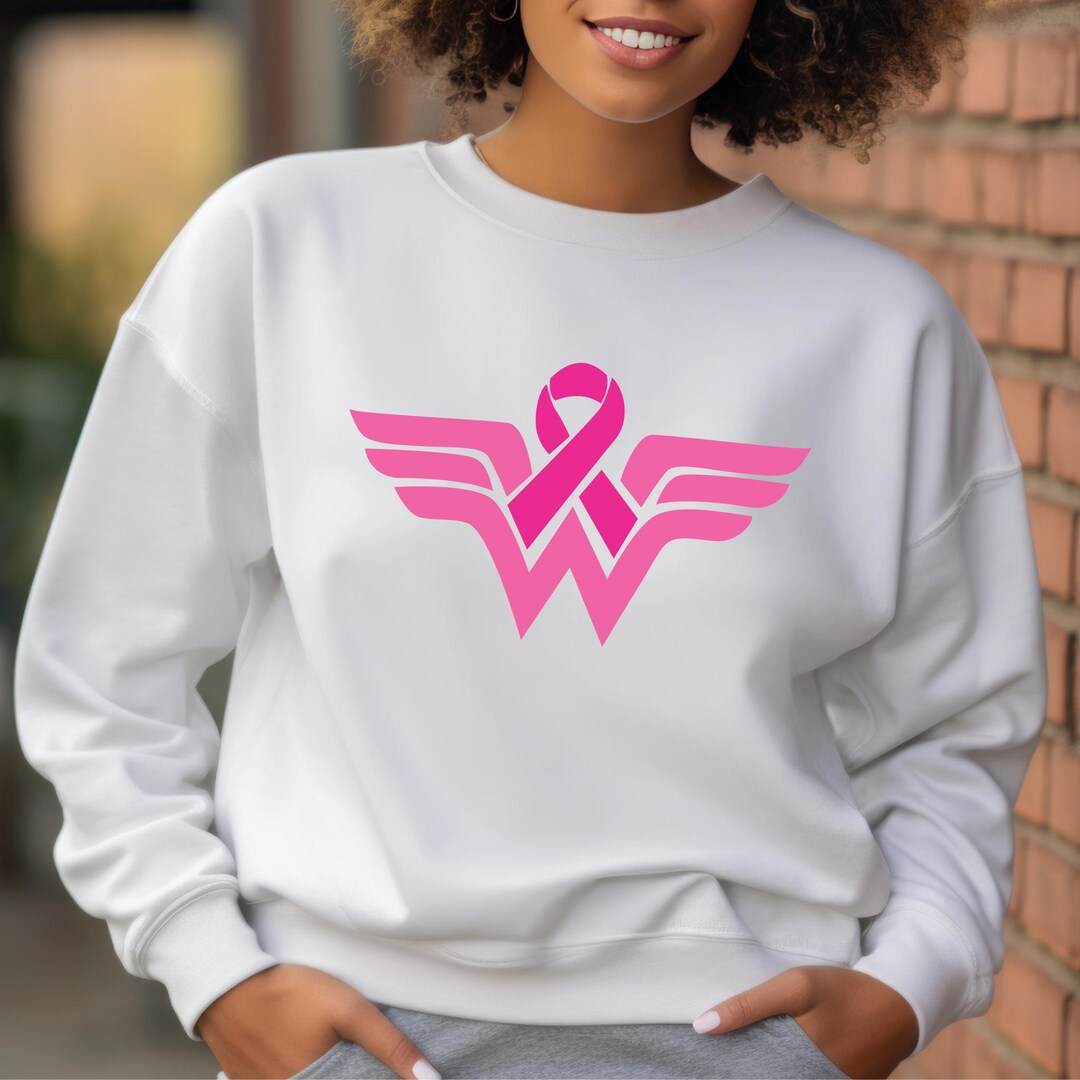 Breast Cancer Awareness Sweatshirt, Pink Ribbon Support Month, Cancer ...