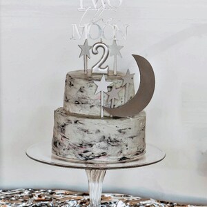 Two the Moon Cake Topper - Two the Moon Party Decor - Second Birthday ...