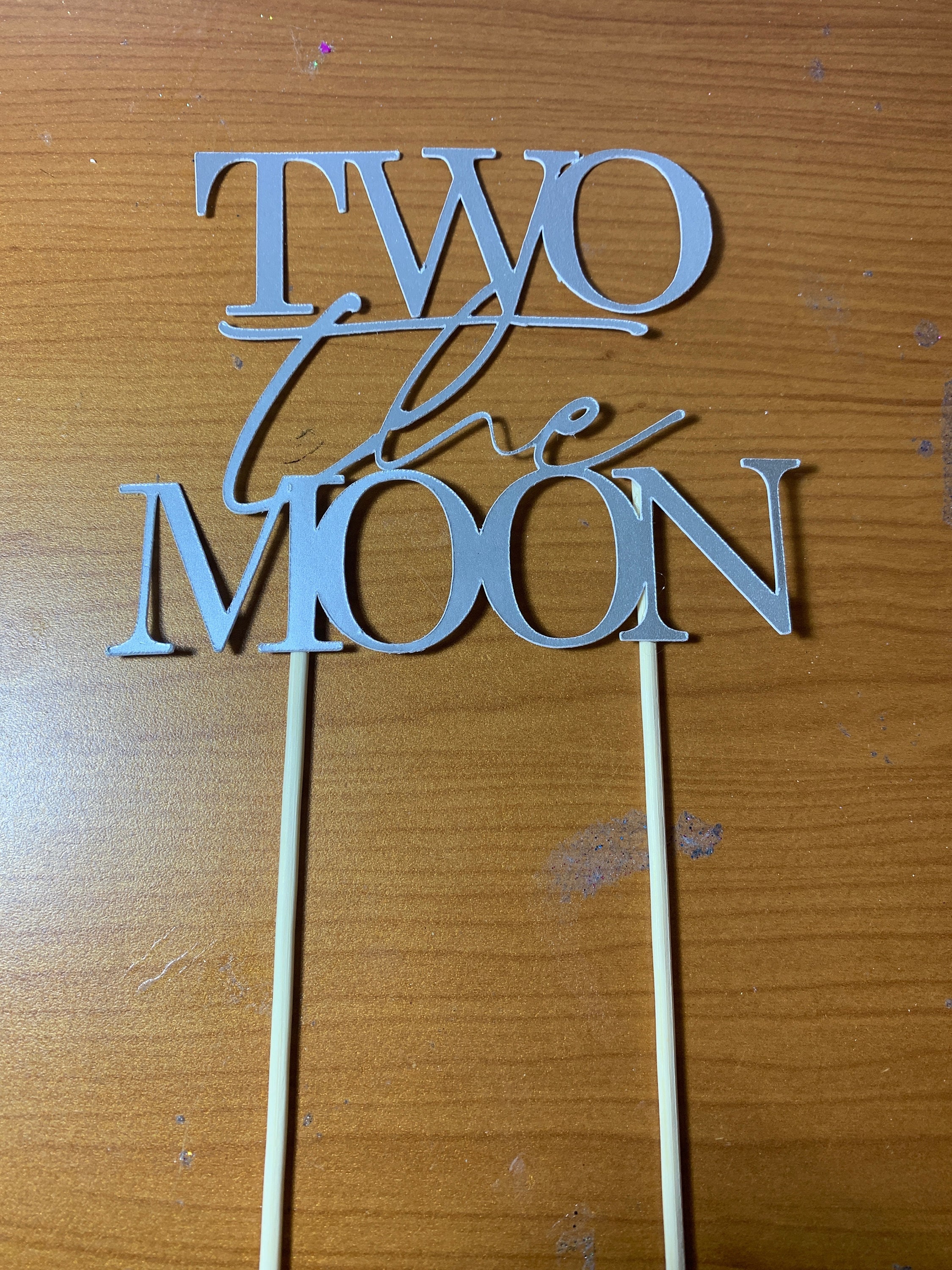 Two the Moon Cake Topper Two the Moon Party Decor Second - Etsy
