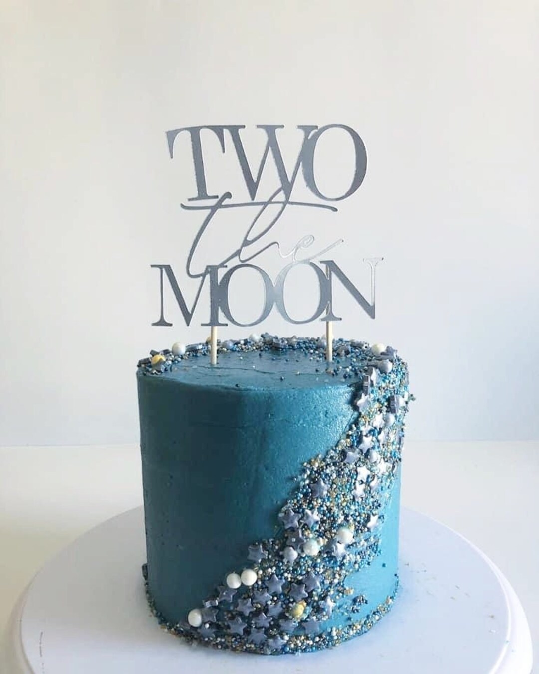 Two the Moon Cake Topper - Two the Moon Party Decor - Second Birthday ...