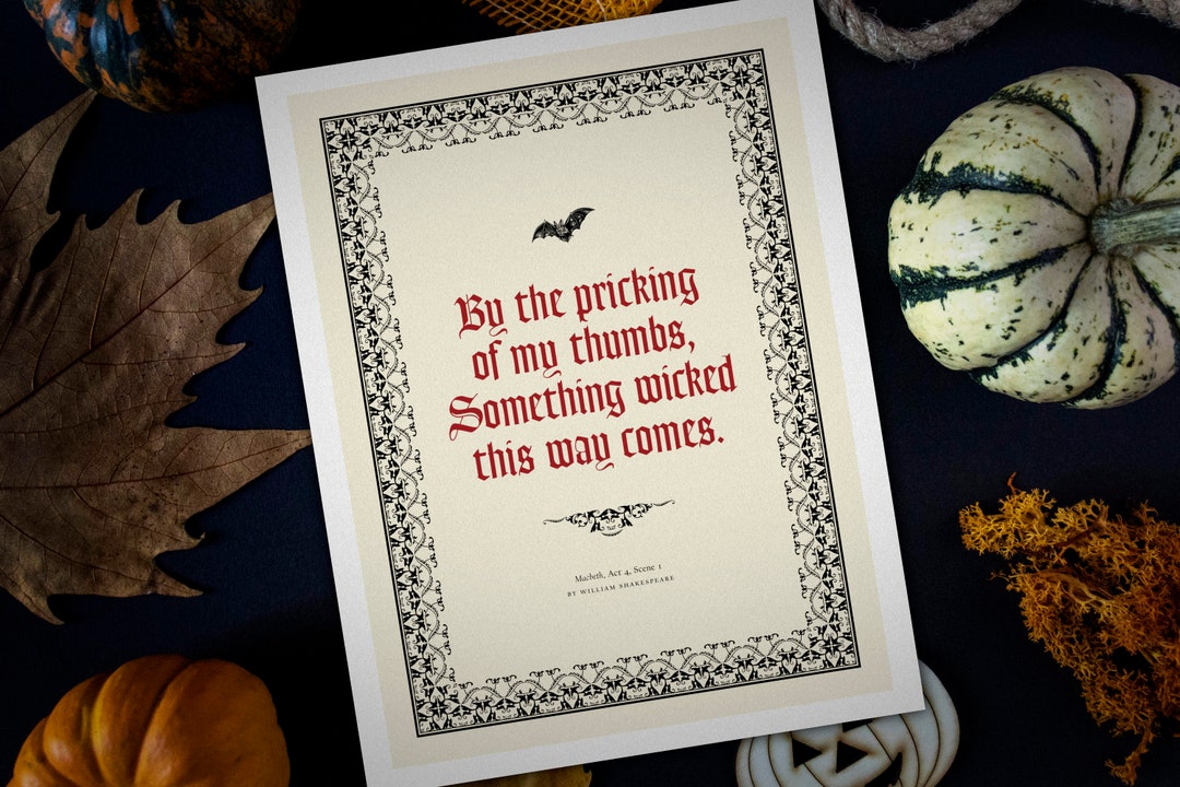 Macbeth Halloween Print: Shakespeare Quote, Gothic Typography (digital ...