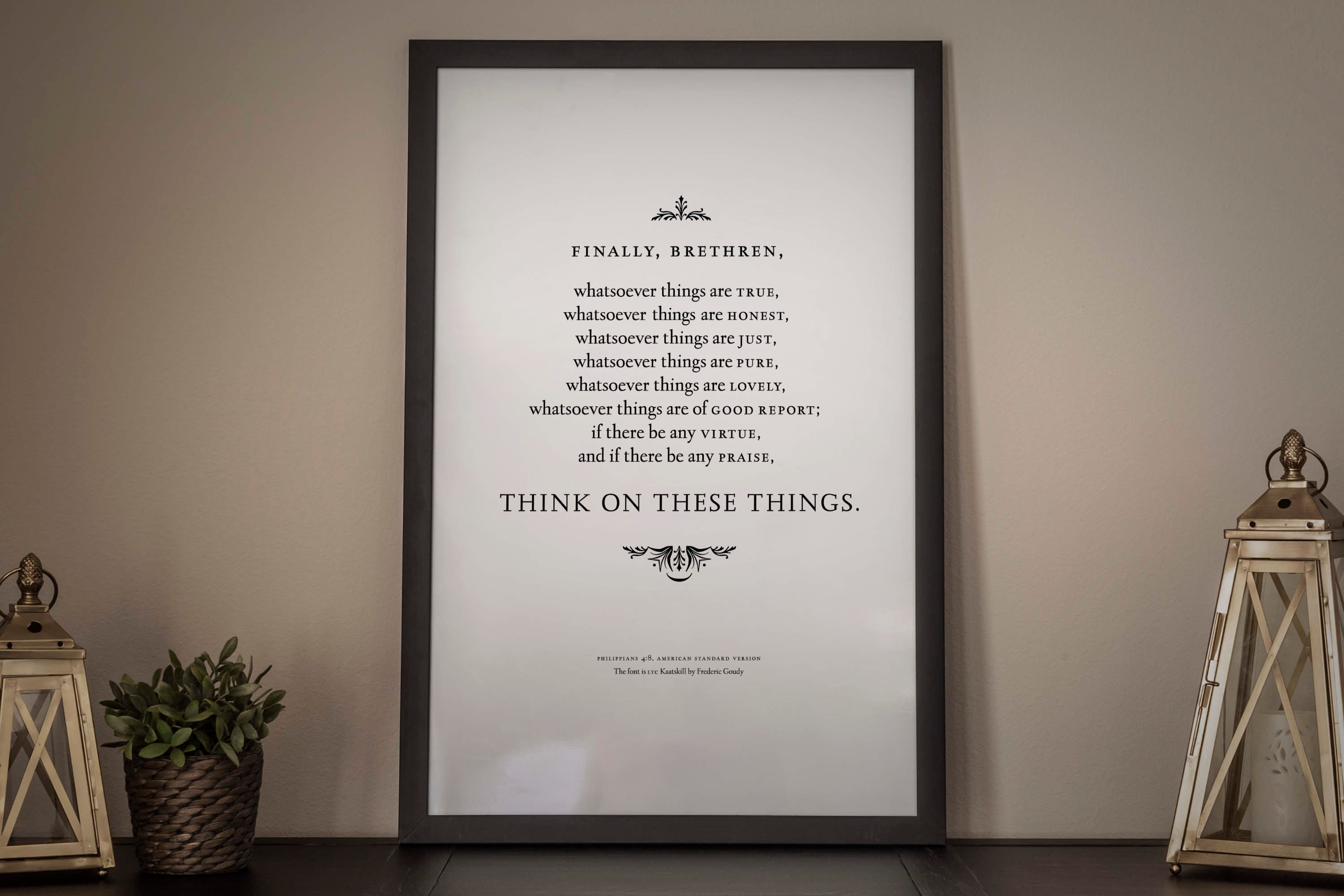 Bible Verse Print Download, Philippians 4:8, Classic Fonts Book ...