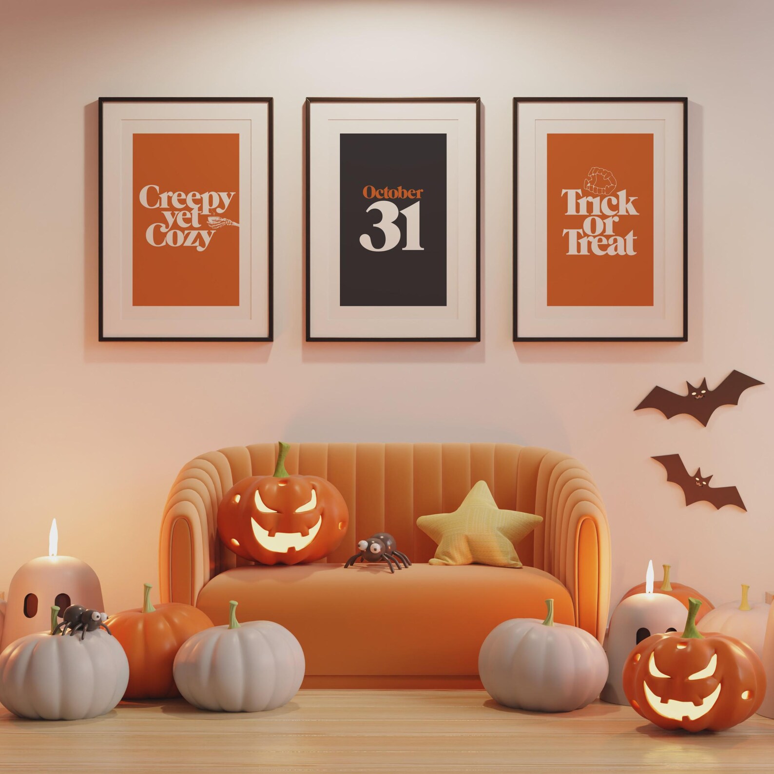 Retro Halloween Poster Set: 1980s Style Fall Prints (digital Download ...