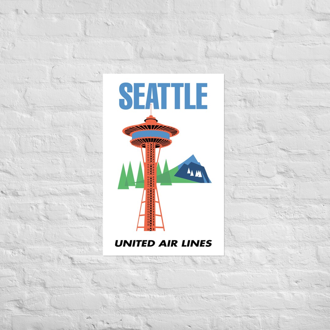 Vintage Seattle Travel Poster - Etsy