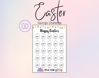Easter Savings Challenge, Printable, Digital Download, Printable Easter ...