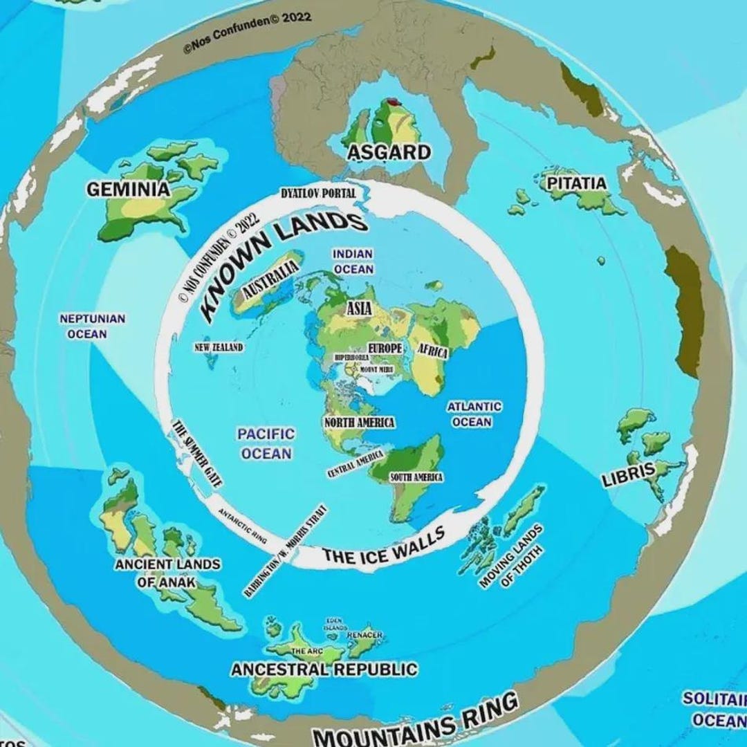 Terra Infinita Mystical Beyond the Ice Wall Flat Earth Map - Etsy