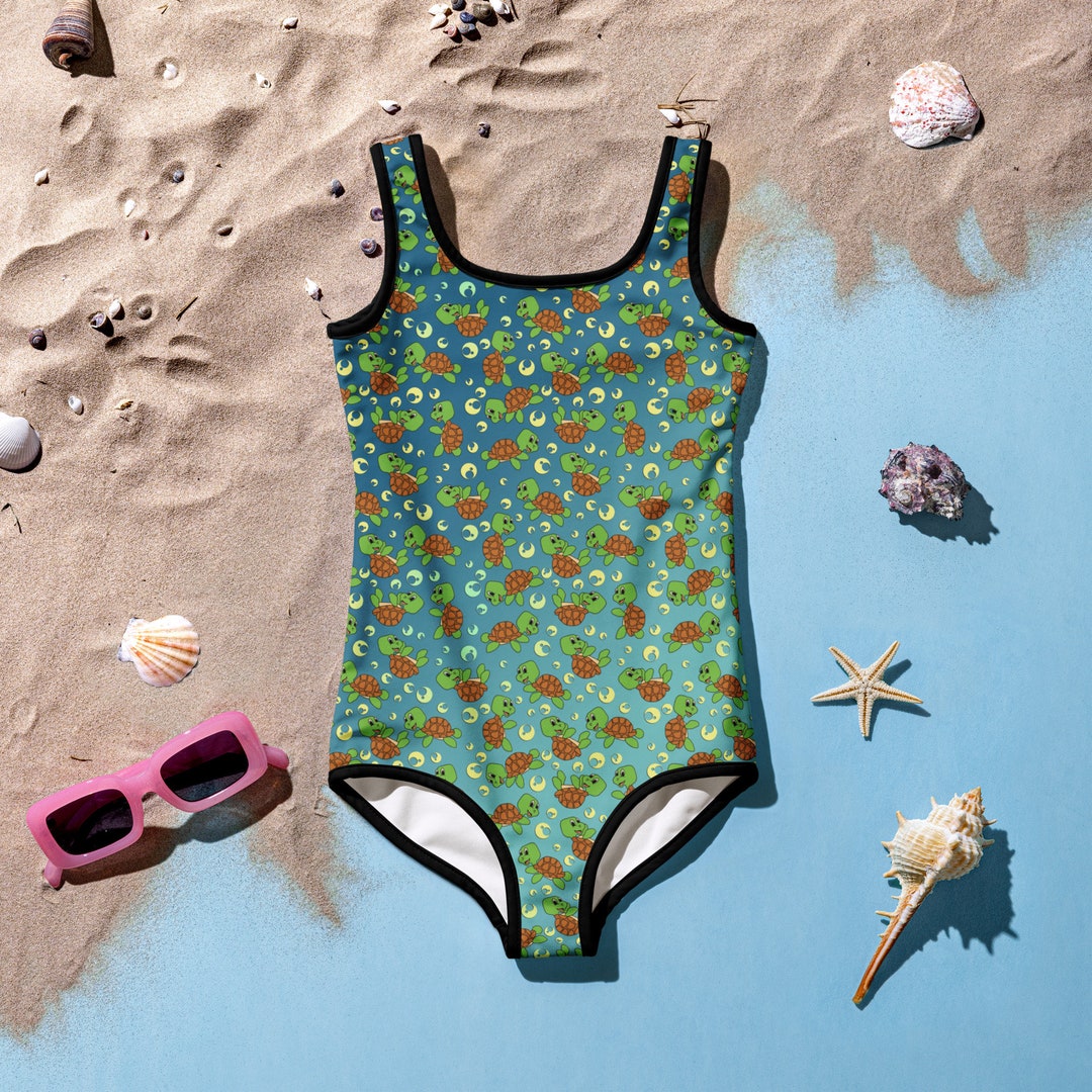 Charming Sea Turtle Girls' Swimsuit - Etsy