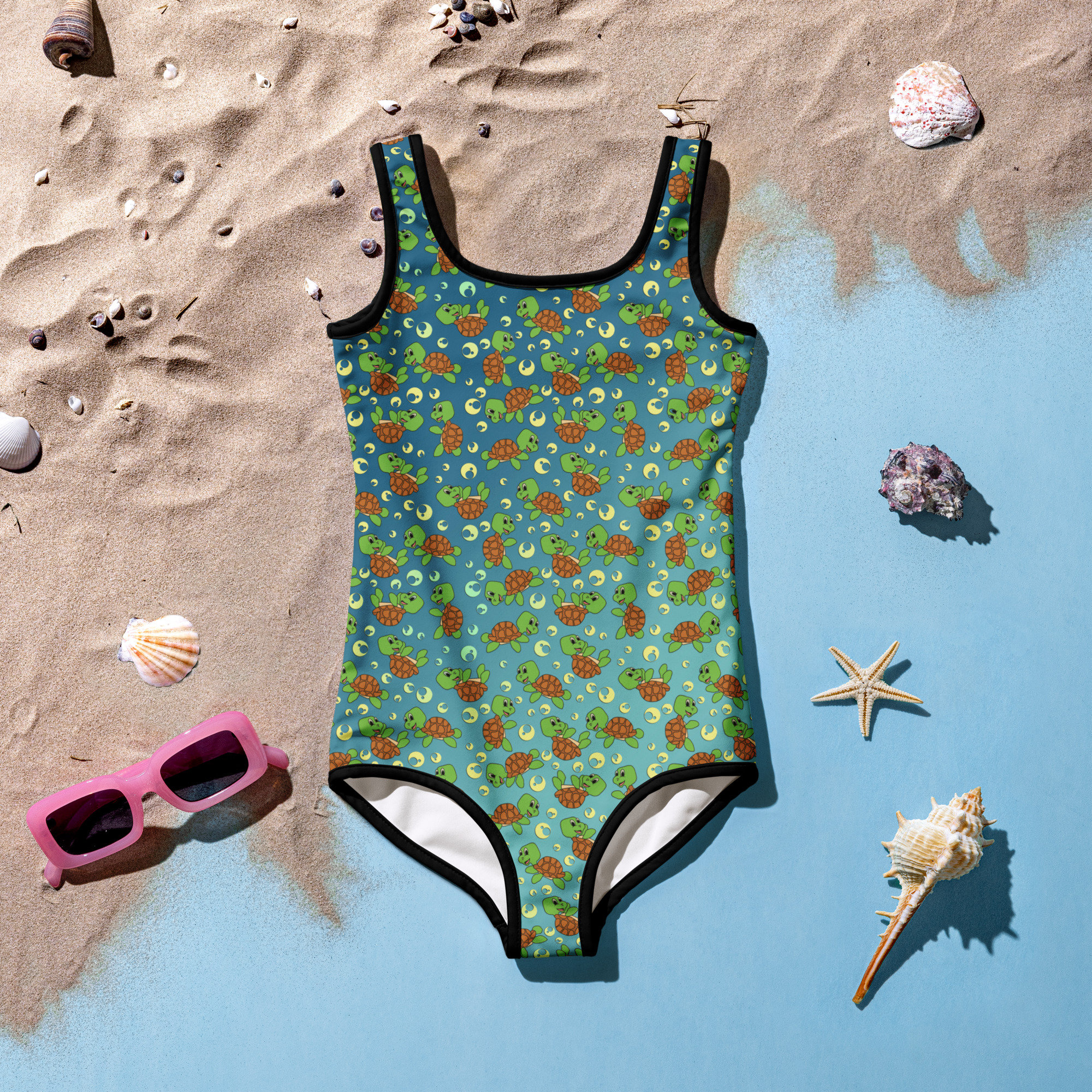 Charming Sea Turtle Girls' Swimsuit - Etsy
