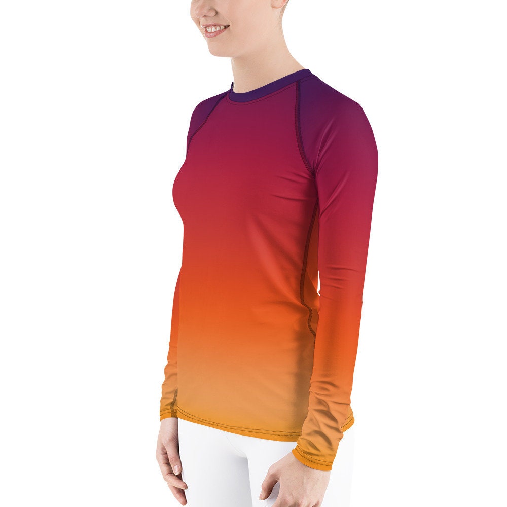 Rash Guard Women's BJJ Rash Guard Orange Gradient - Etsy