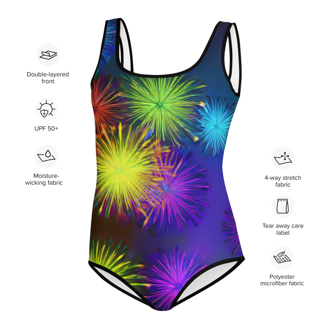 Fireworks Fantasy Youth Swimsuit Kids One-piece Bathing Suit Colorful ...