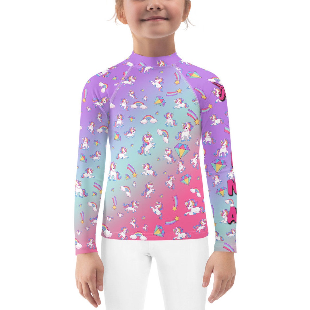 Personalized Unicorn and Rainbows Kids Rash Guard - Etsy