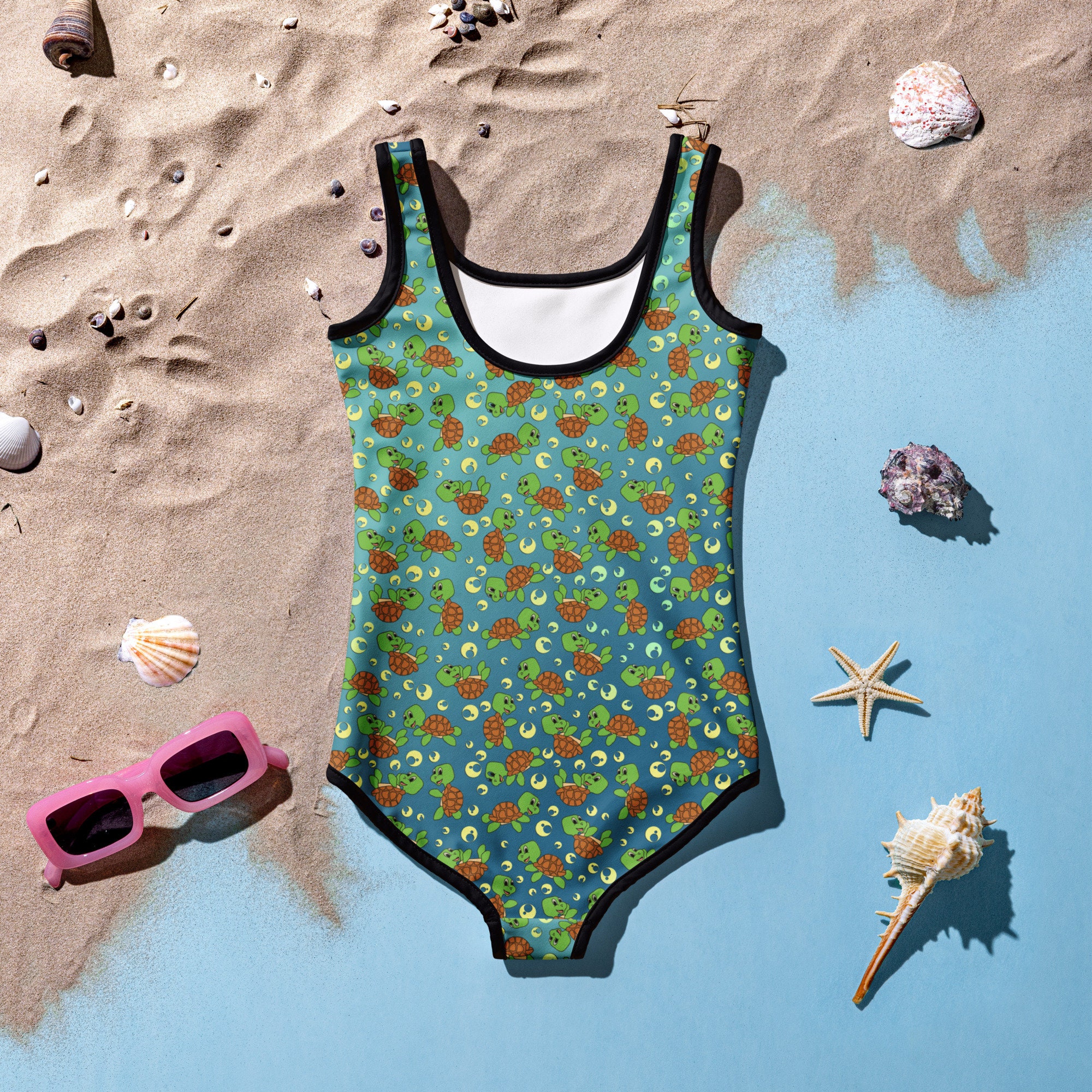 Charming Sea Turtle Girls' Swimsuit - Etsy