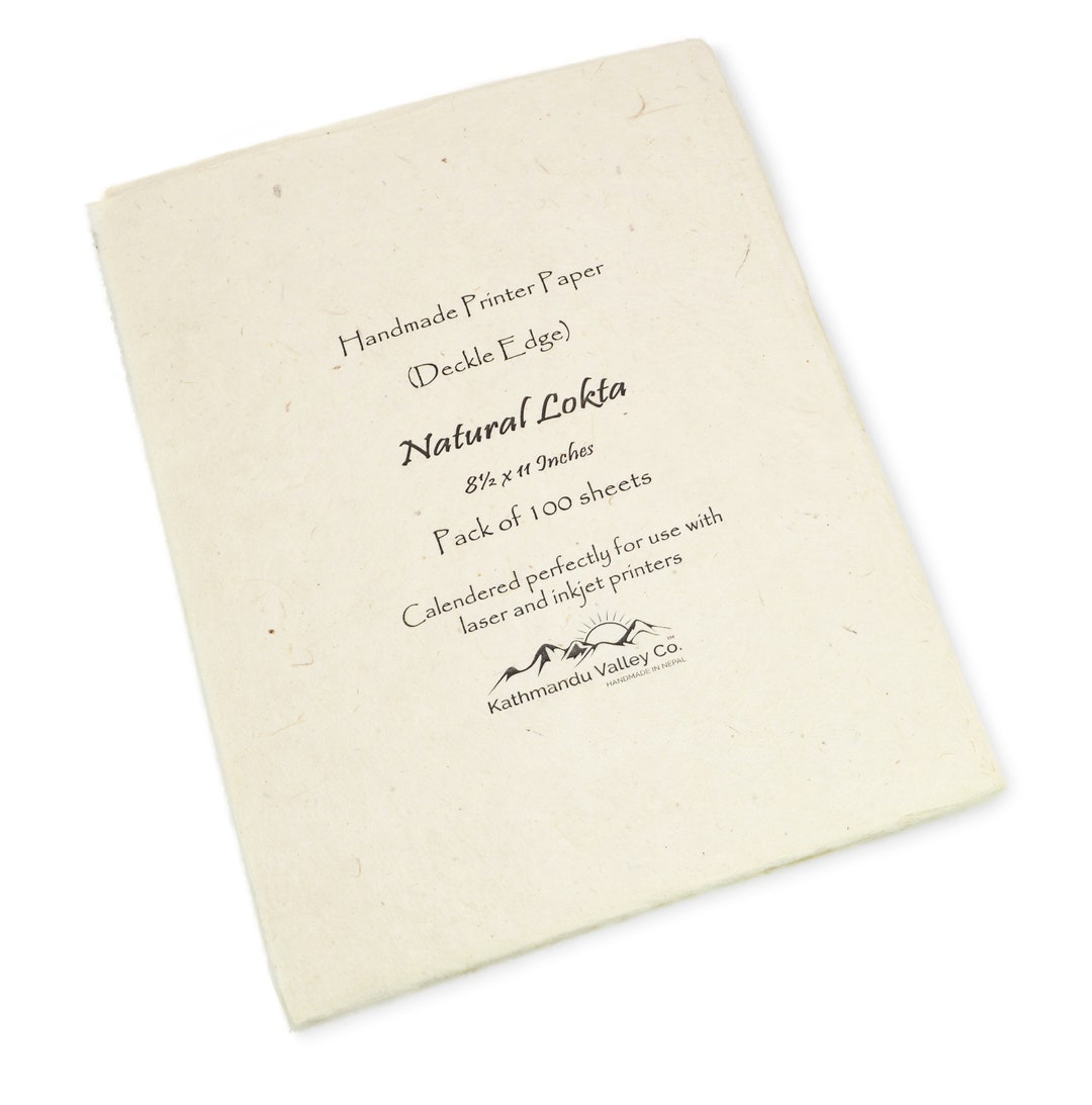 8.5x11 Inch Handmade Lokta Printer Paper With Deckle Edge. Tree-free ...