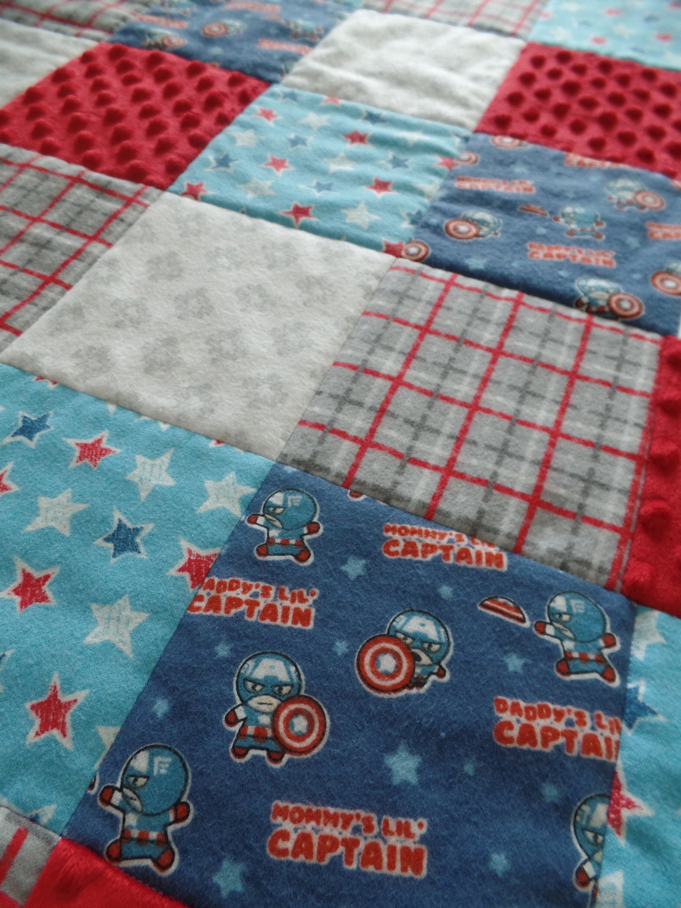 Captain America Flannel Baby Quilt / Avengers Assemble Baby Boy Quilt ...