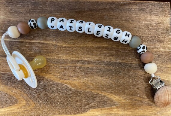 Cow Print Pacifier Clip - Etsy