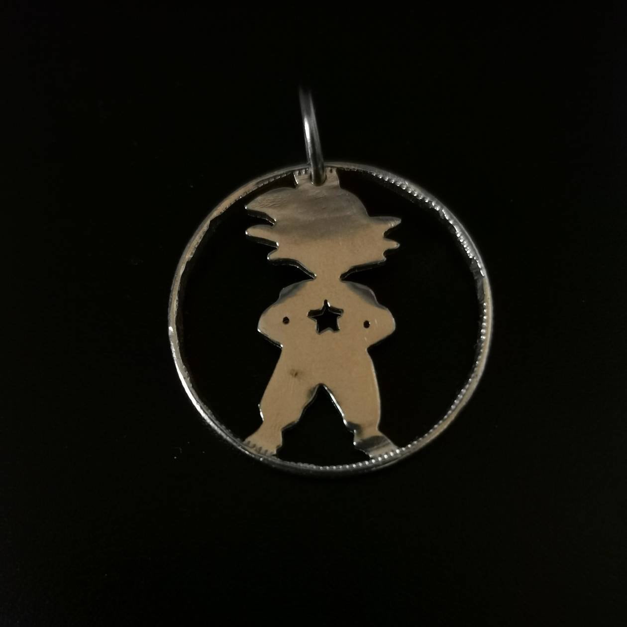 Silver Quarter Anime Inspired Hand Cut Coin Pendant Necklace. - Etsy